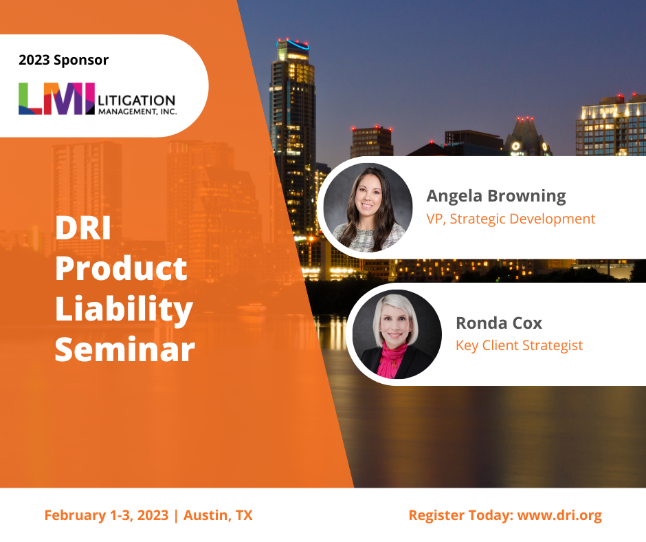 LMI Sponsors 2023 DRI Product Liability Seminar in Austin | Litigation ... LMI Sponsors 2023 DRI Product Liability Seminar in Austin | Litigation ...